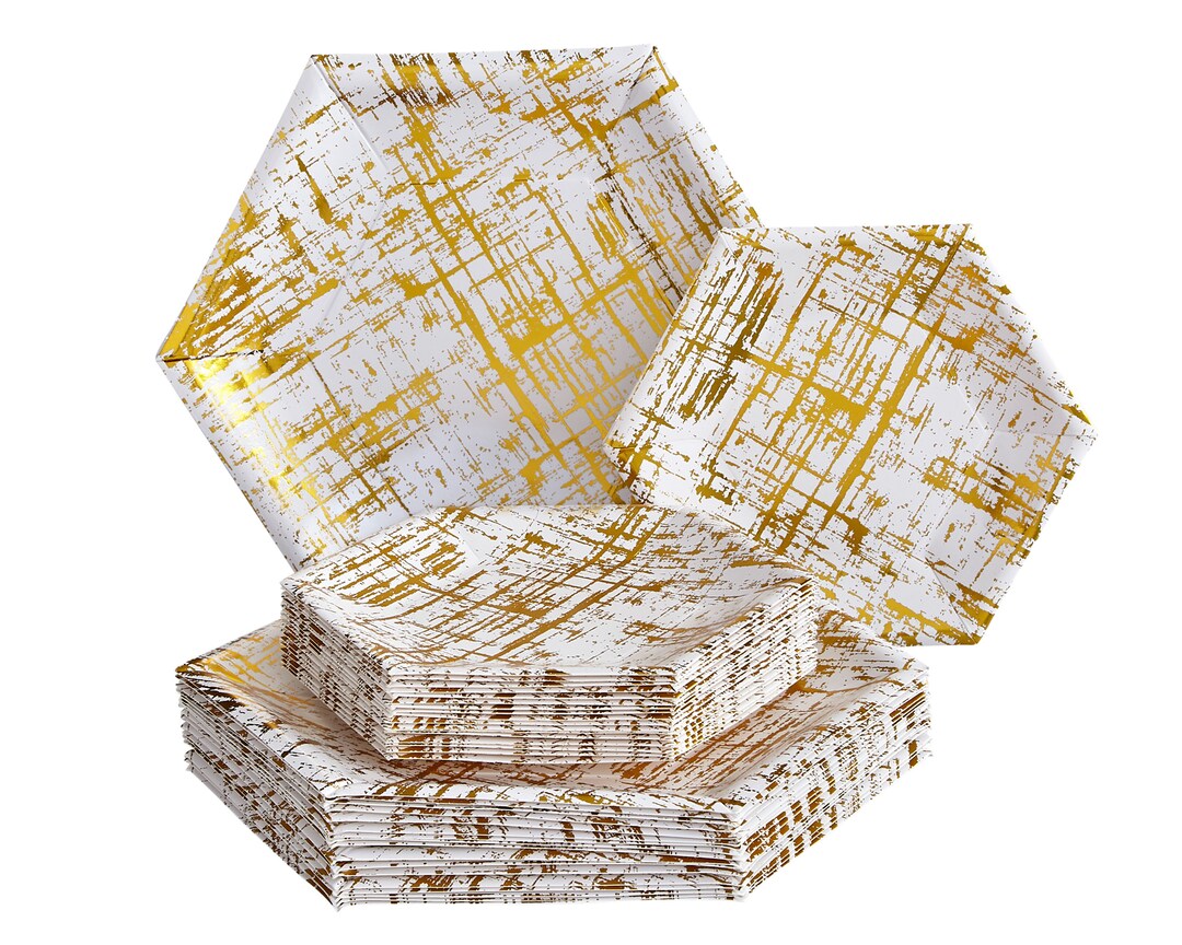 Party Disposable 36 Pc Dinnerware Set Hexagon Design Arctic Collection ...