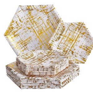 Party Disposable 36 Pc Dinnerware Set Hexagon Design Arctic Collection ...