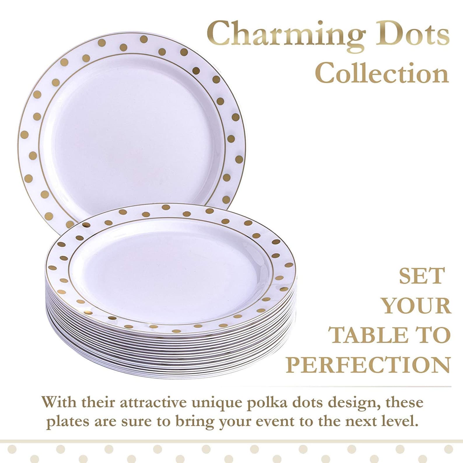 Plastic Party Plates for Wedding 20 PC Gold Charming - Etsy