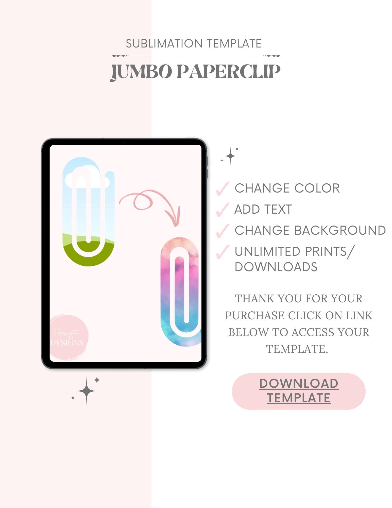Jumbo Paper Clip Template - Cut File - Sublimation - Etsy