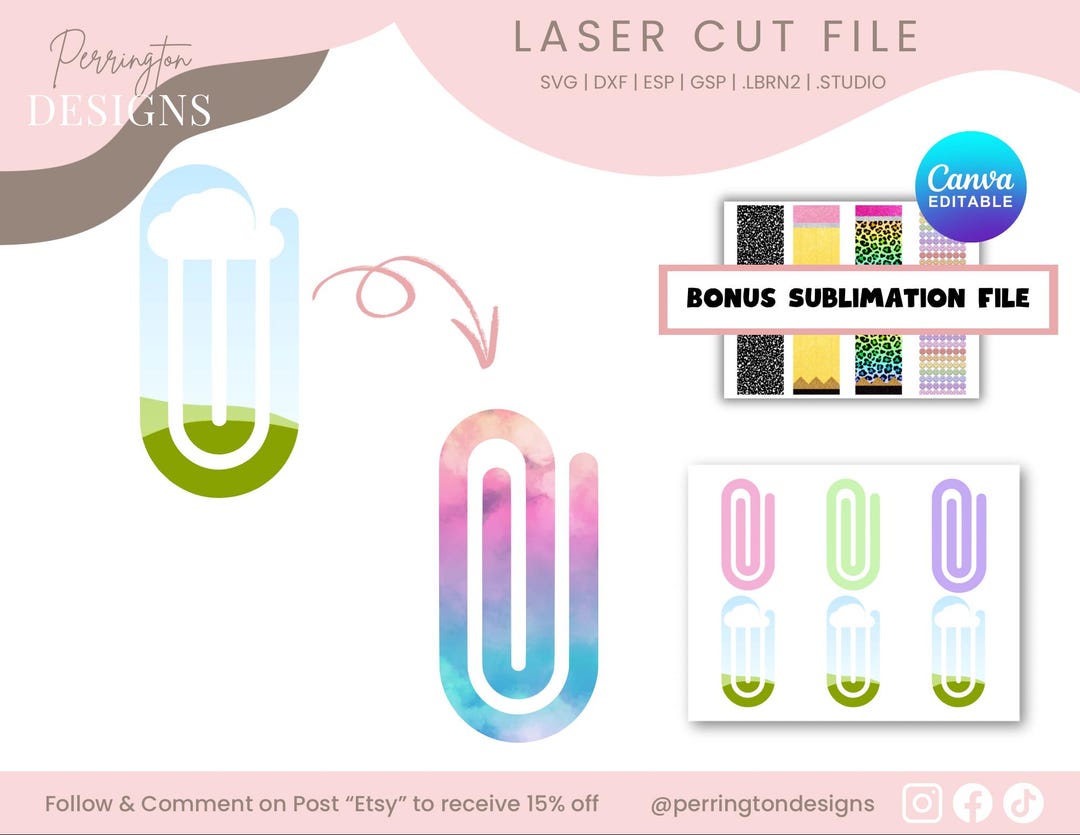 Jumbo Paper Clip Template - Cut File - Sublimation - Etsy