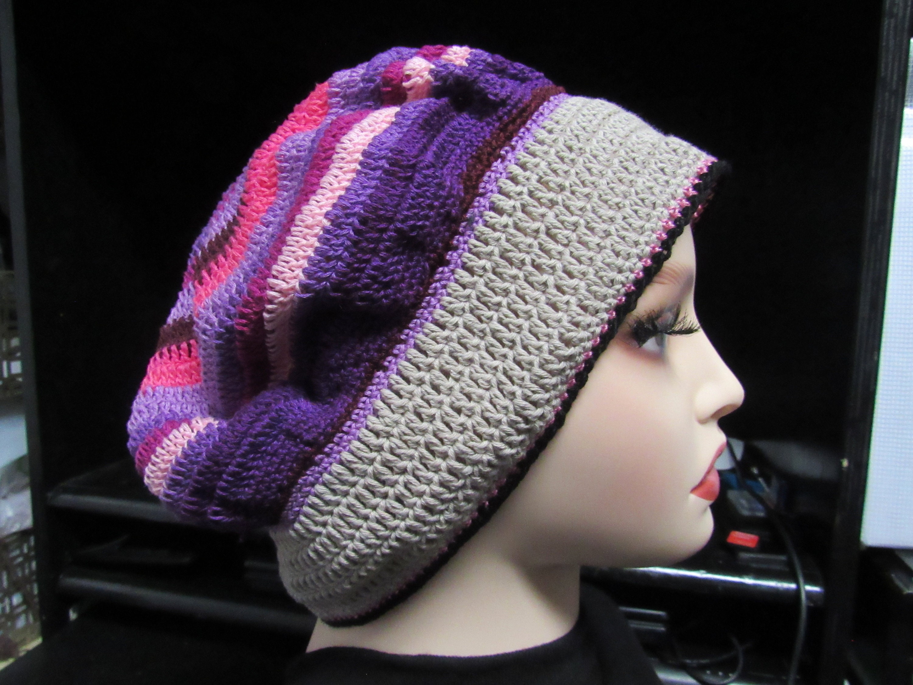 Purple and Black Multicolor Cotton Handmade Crochet Summer and Spring ...