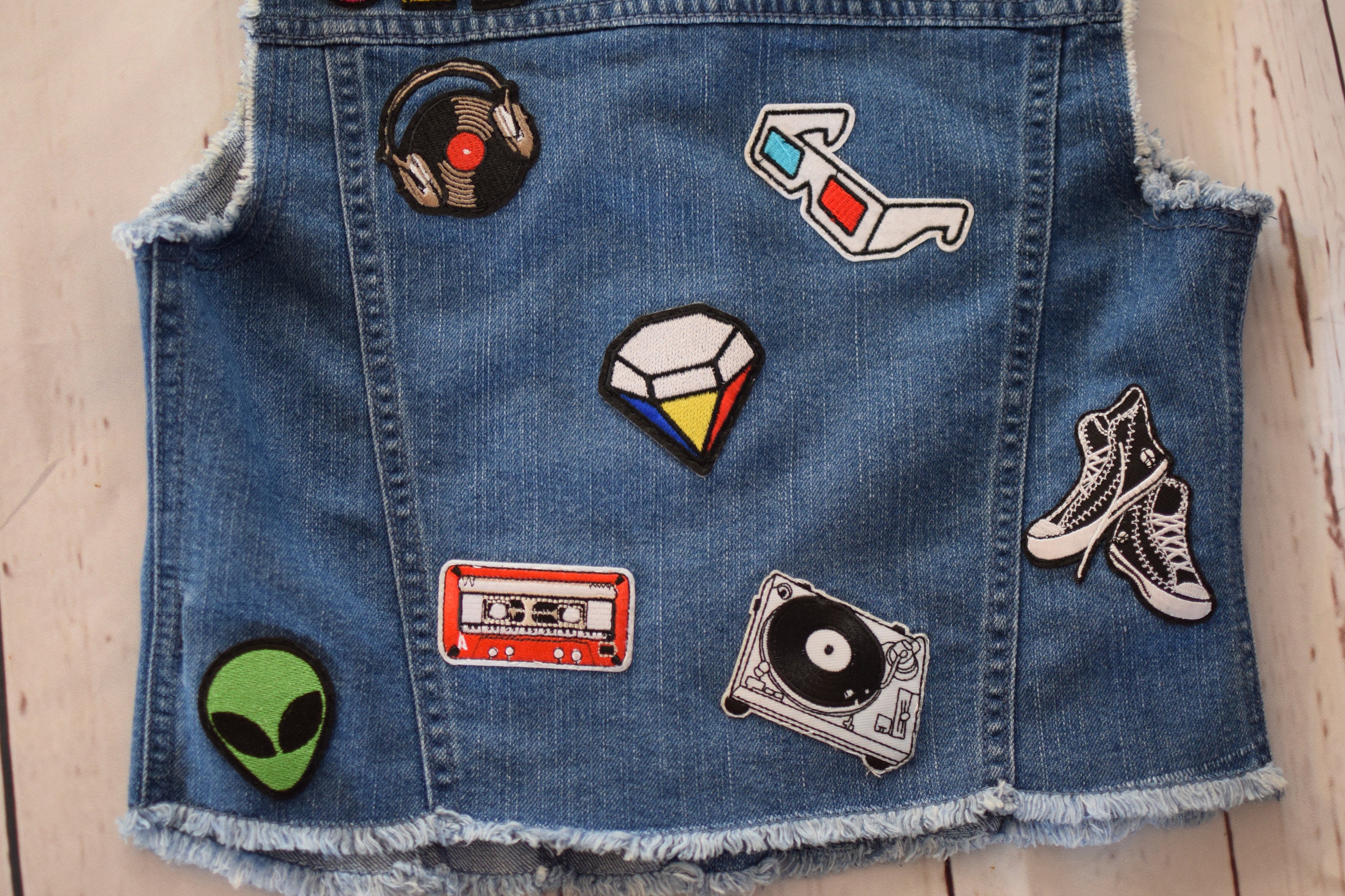 Jean Vest With Patches - Etsy