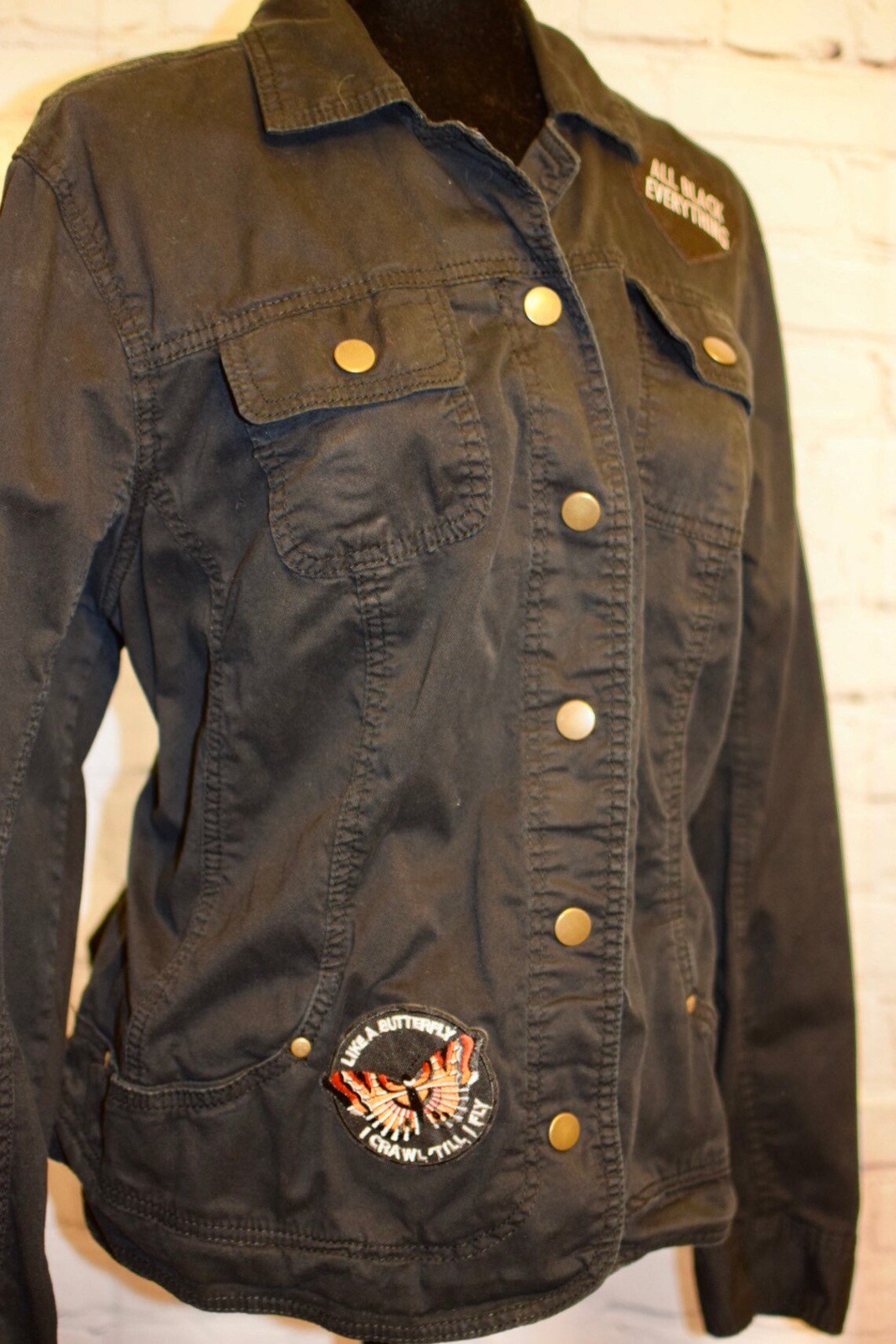 Women's Black Jacket-patches - Etsy