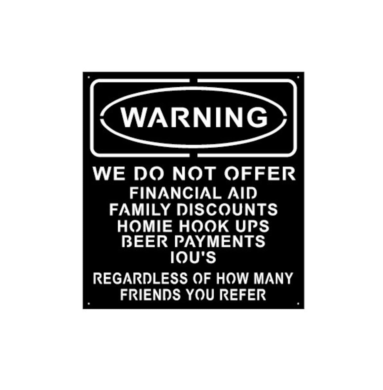 Warning No Discounts Sign DXF SVG - Etsy