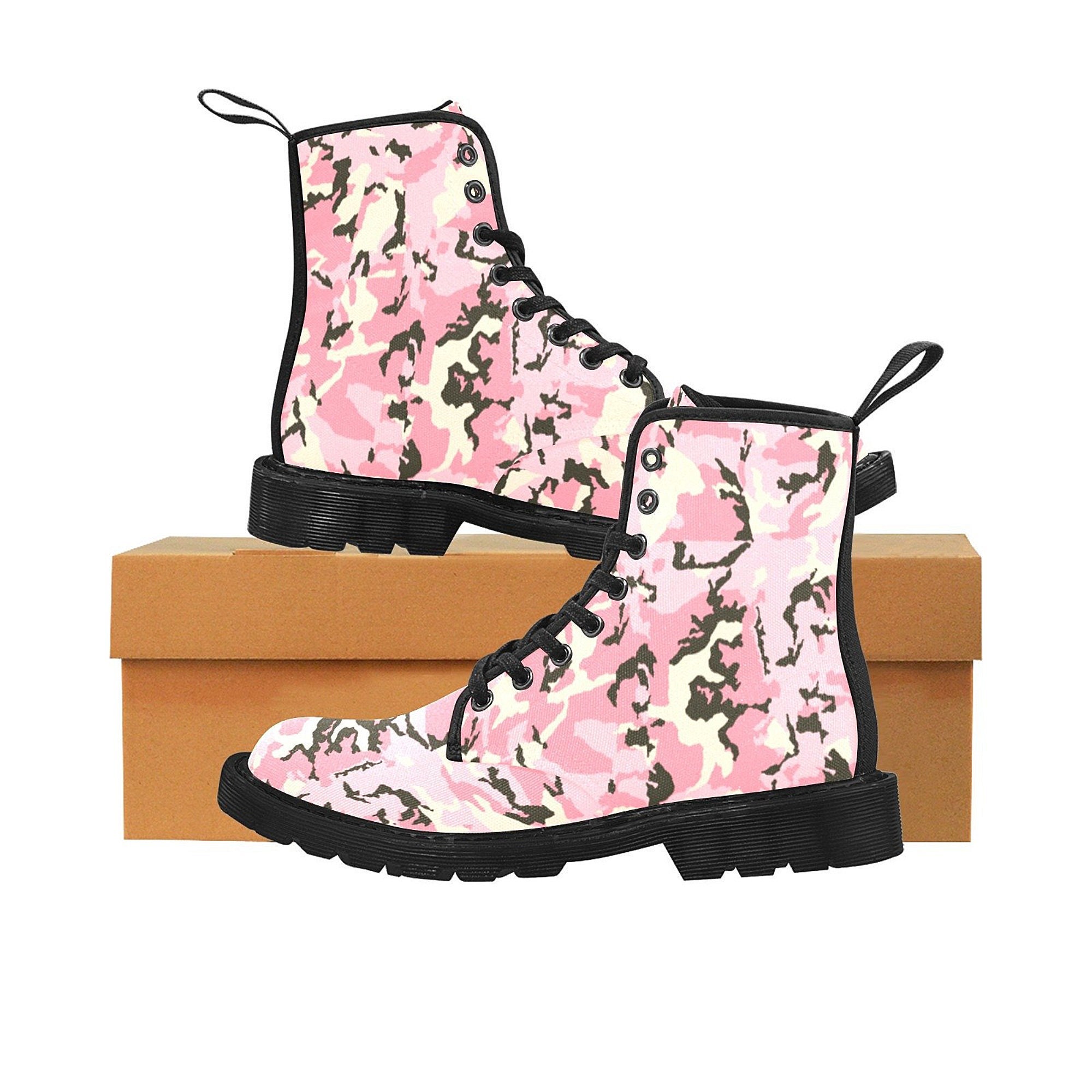 Pink Camo Combat Boots - Etsy