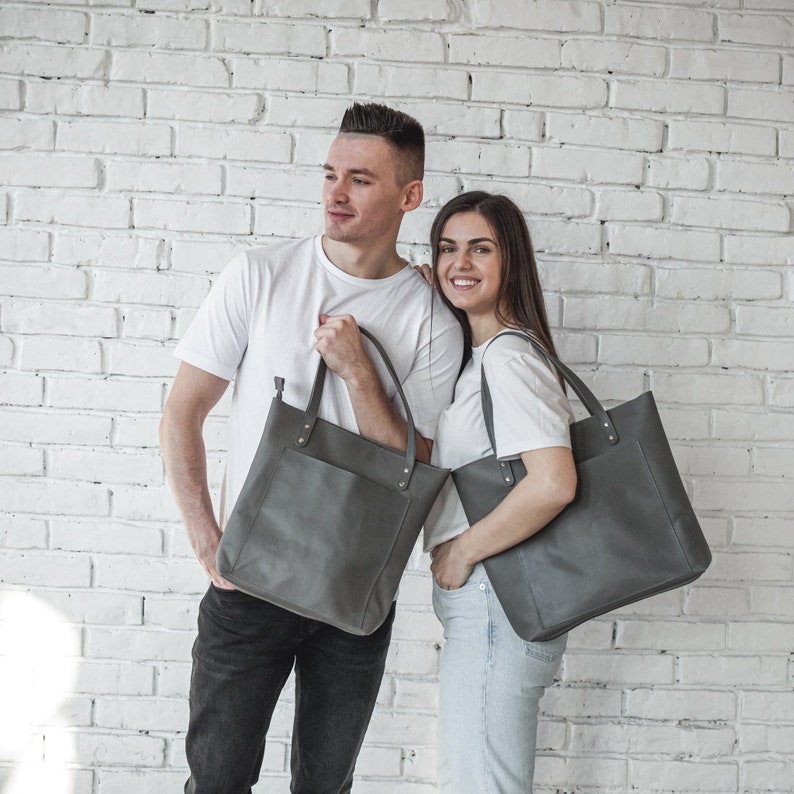 Handbag Leather Large Tote Bag With or Without Zipper and - Etsy