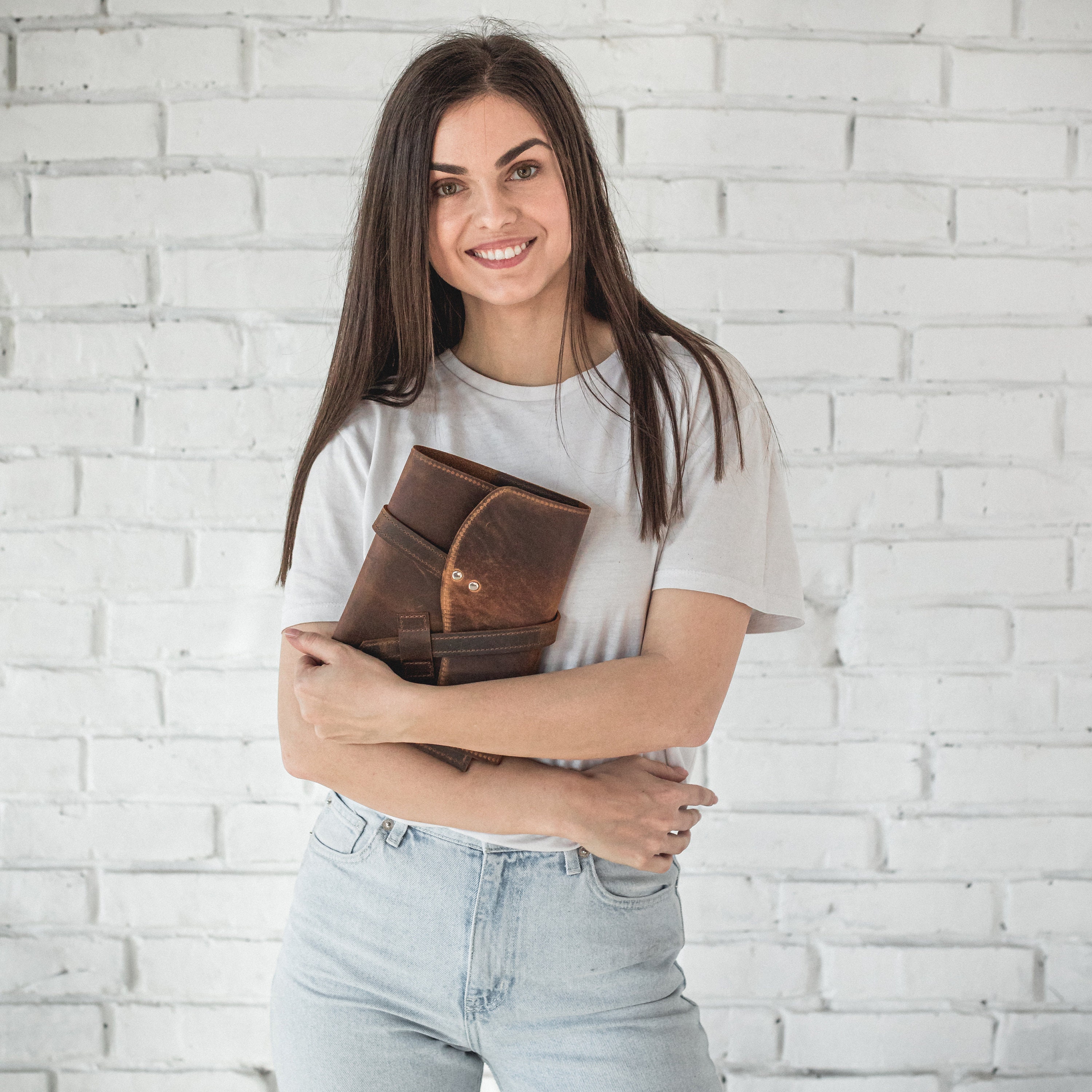 Handmade Leather Notebook Cover Genuine Leather Travel | Etsy