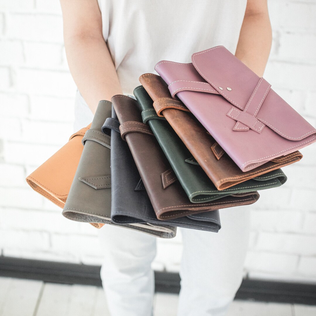 Leather Notebook Cover • Leather Journal Refillable • Leather Wrap ...