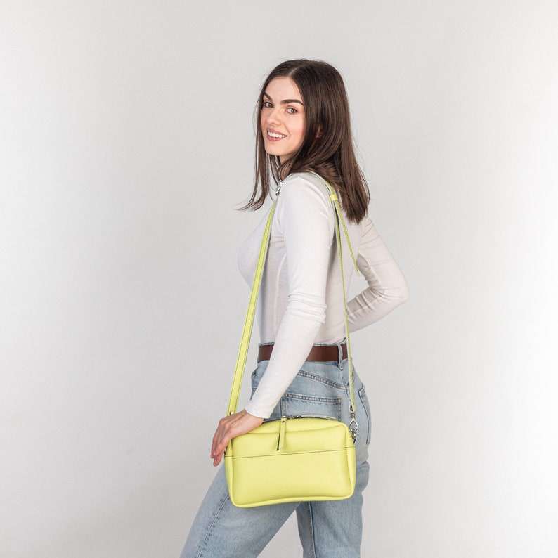 Genuine Leather Crossbody Purse: Stylish Everyday Handbag - Etsy