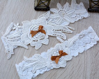 Brown Wedding Garter - Etsy