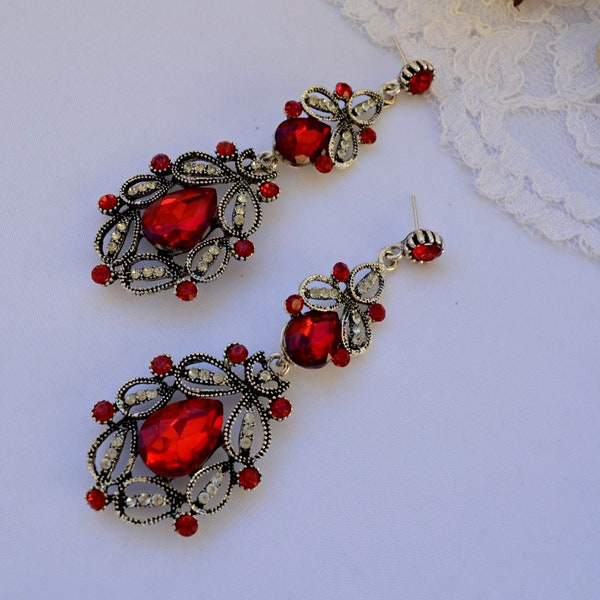 Rhinestone Prom Earrings - Etsy