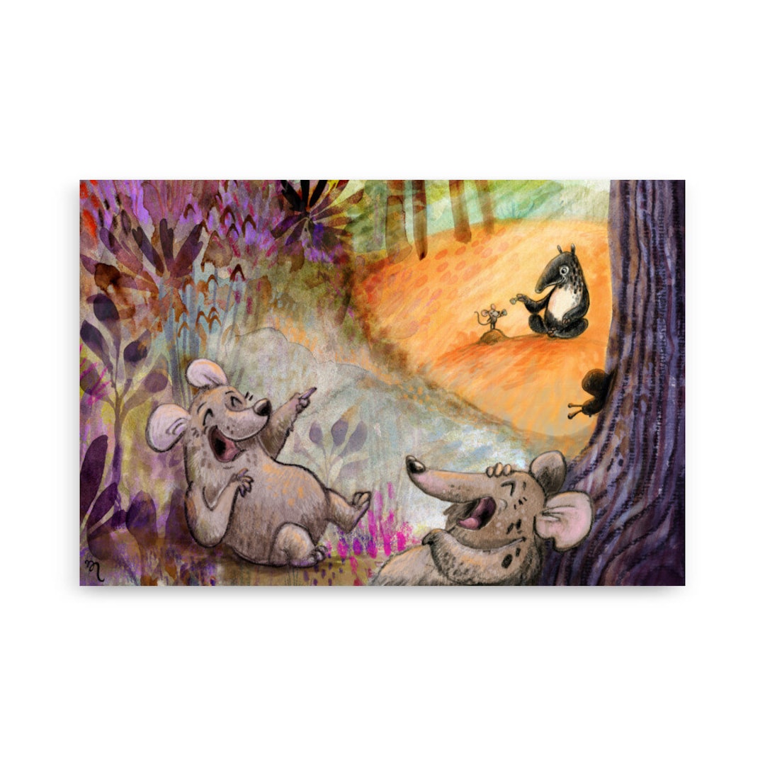 Laughing Mice Illustration, Art Print, Mural, Poster - Etsy
