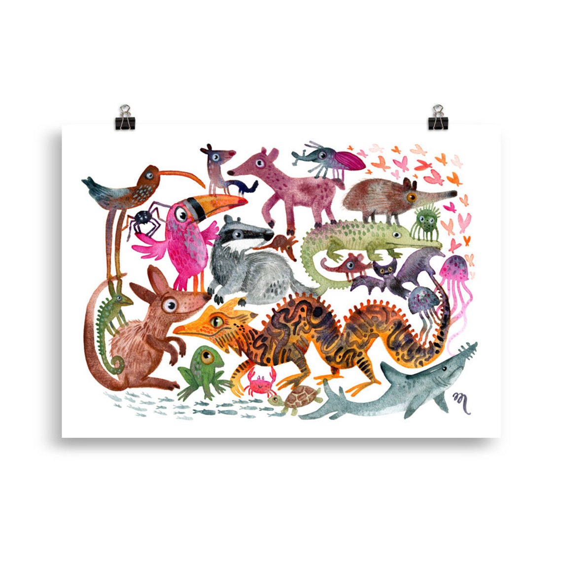 Connected Animals Illustration Art Print - Etsy