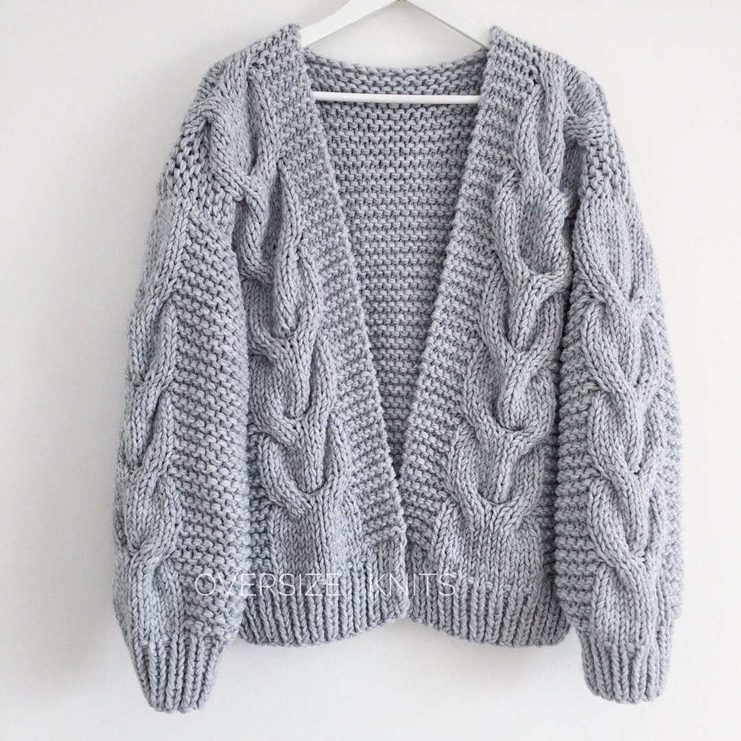 Cable Knit Cardigan Chunky Knit Cardigan Cable Knit Sweater - Etsy