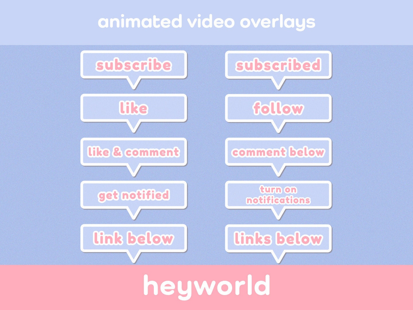 Pop up Overlay - Lower Thirds - Youtube Video Overlay - Animated ...