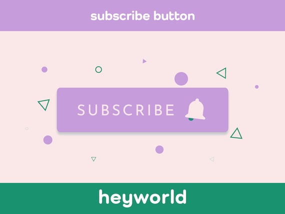 Subscribe Button Lower Thirds Youtube Video Overlay | Etsy