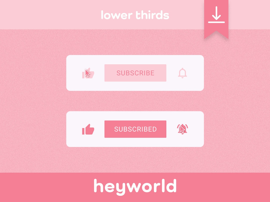 Lower Thirds - Subscribe Button - Like Button - Animated Overlay ...