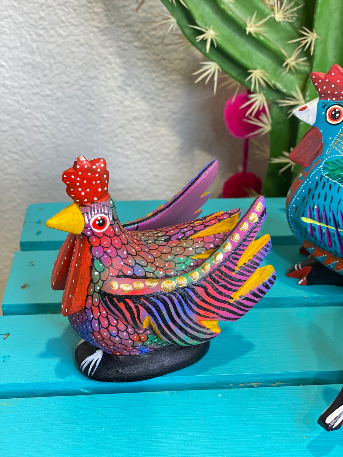 Cactus Alebrijes Chicken Hummingbird Copal Alebrije | Etsy