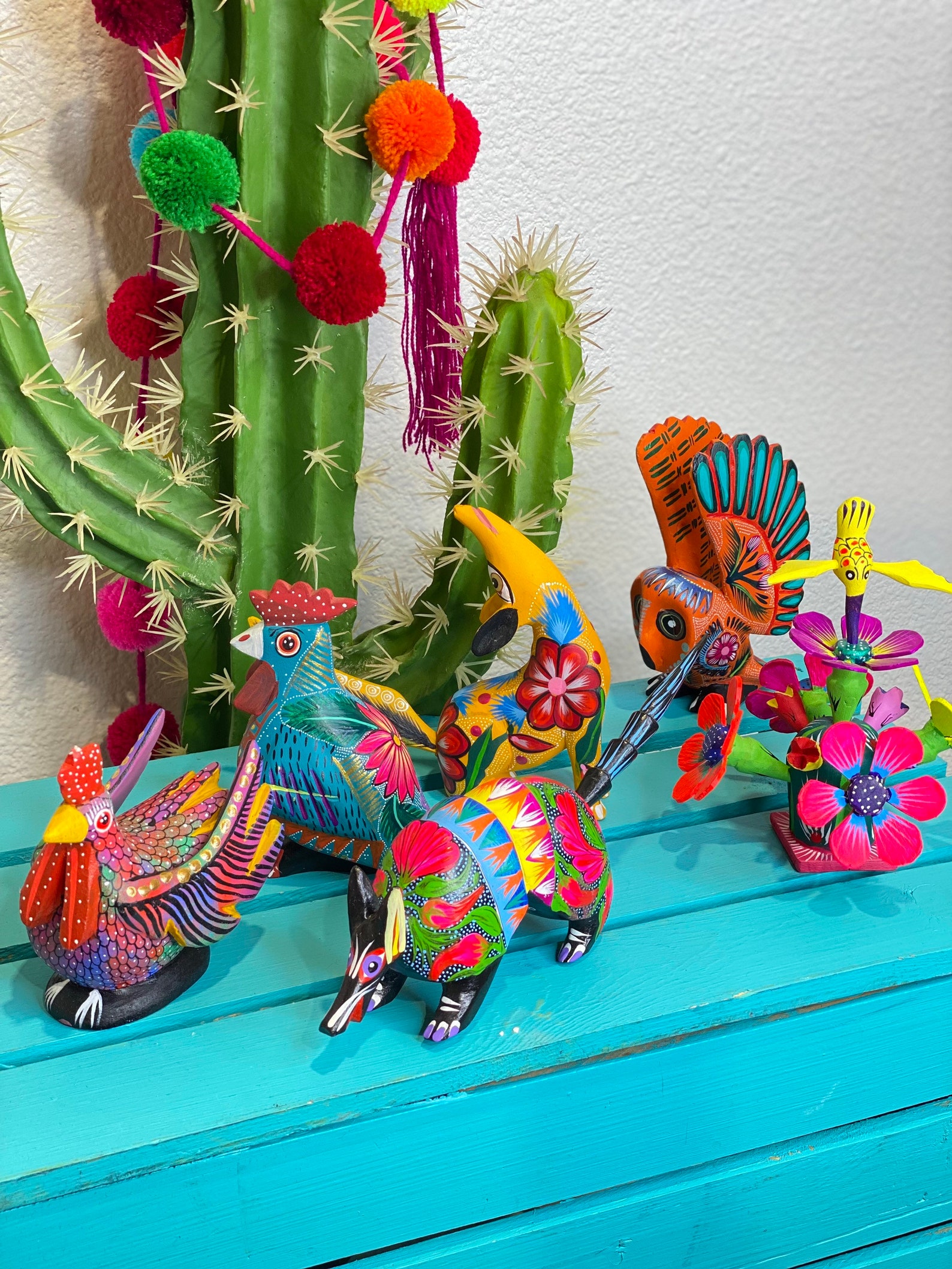 Cactus Alebrijes Chicken Hummingbird Copal Alebrije | Etsy