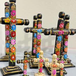 Hand Painted Wooden Cross - Dia De Los Muertos - Day of the Dead ...