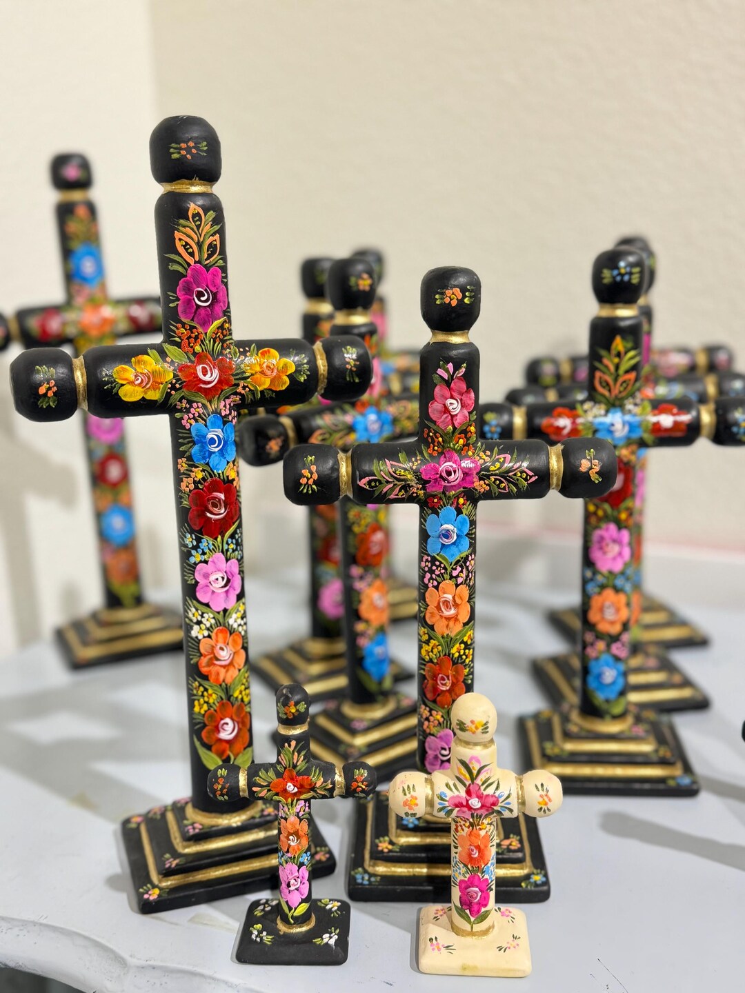Hand Painted Wooden Cross - Dia De Los Muertos - Day of the Dead ...