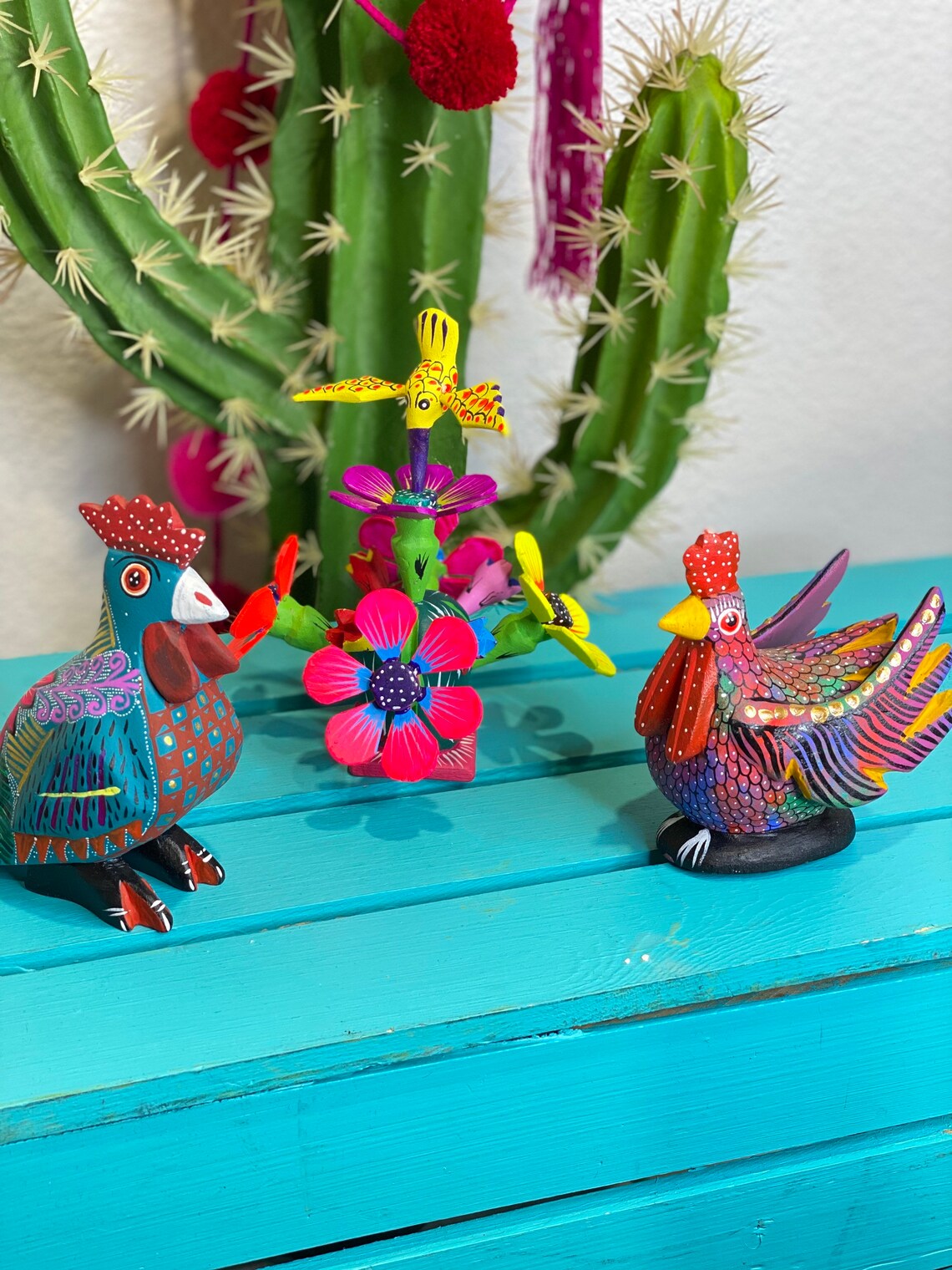Cactus Alebrijes Chicken Hummingbird Copal Alebrije | Etsy