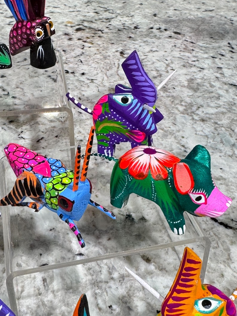 Hand-painted Copal Wood Alebrijes: Mexican Folk Art Spirit Animals - Etsy