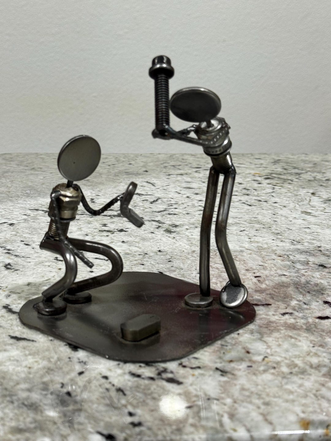 Nuts and Bolts Metal Sculpture, Baseball Two Players, Art, Collectibles ...