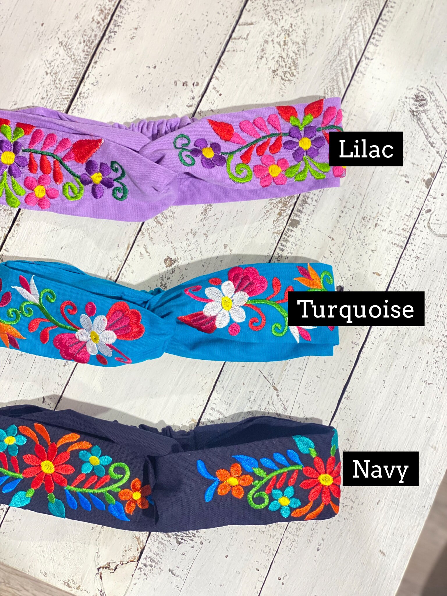 Mexican Embroidered Headband: Floral Cotton Turban, Fiesta Headwear - Etsy