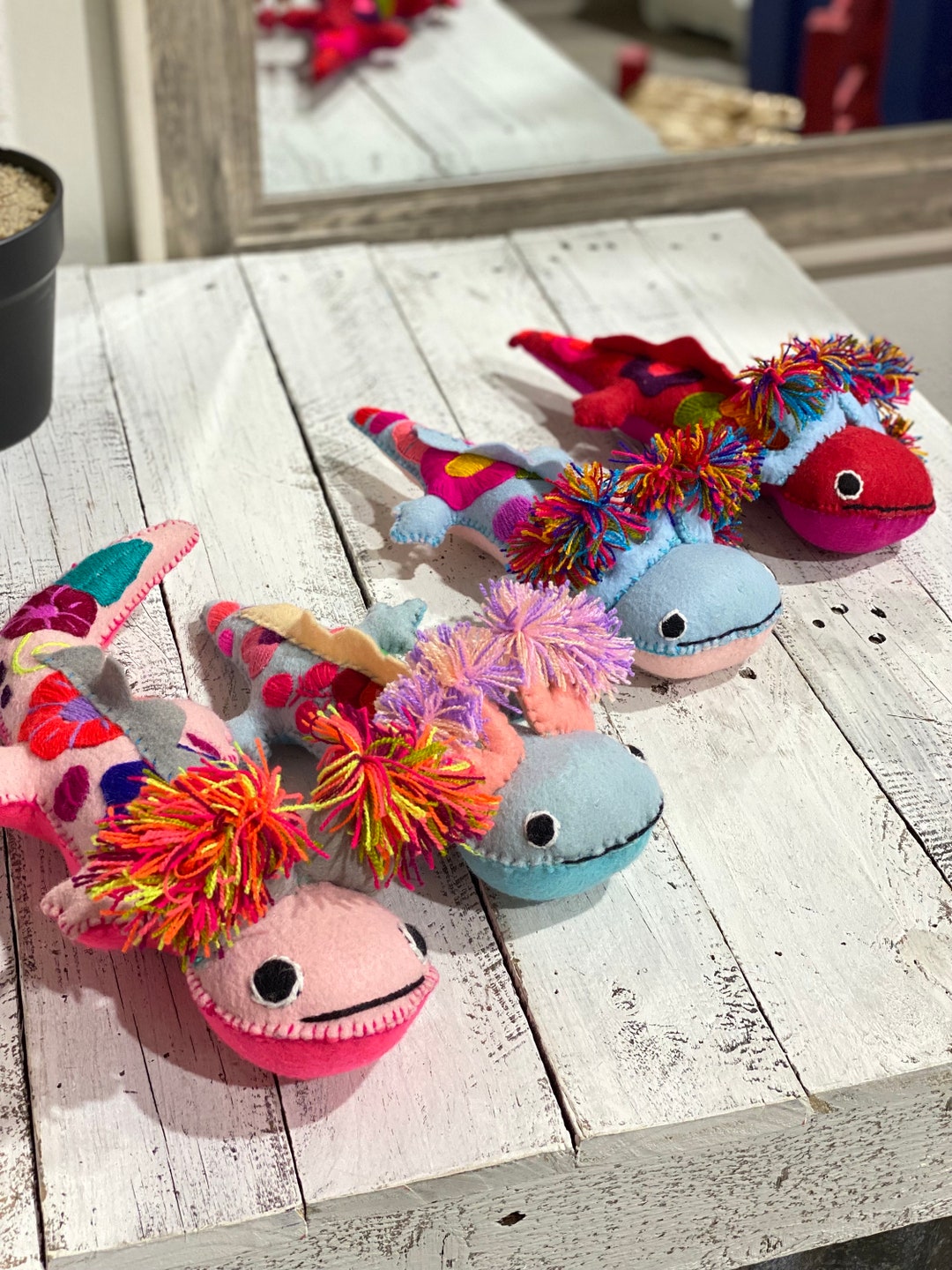 Axolotl Embroidered Plushies Decor Cinco De Mayo Day of the Dead ...