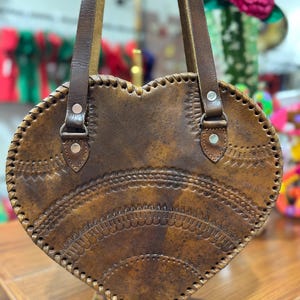 Hand Tooled Leather Heart Purse: Embroidered Bohemian Bag - Etsy