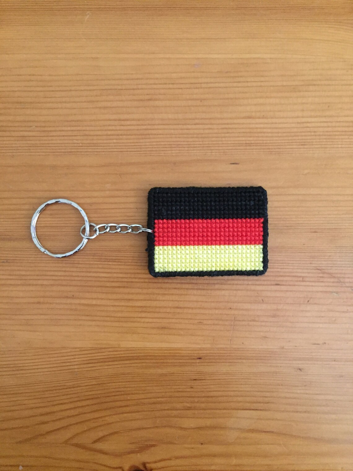 Handmade German Flag Cross Stitch Keychain Germany Keychain | Etsy