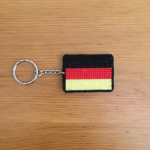 Handmade German Flag Cross Stitch Keychain, Germany Keychain, German ...