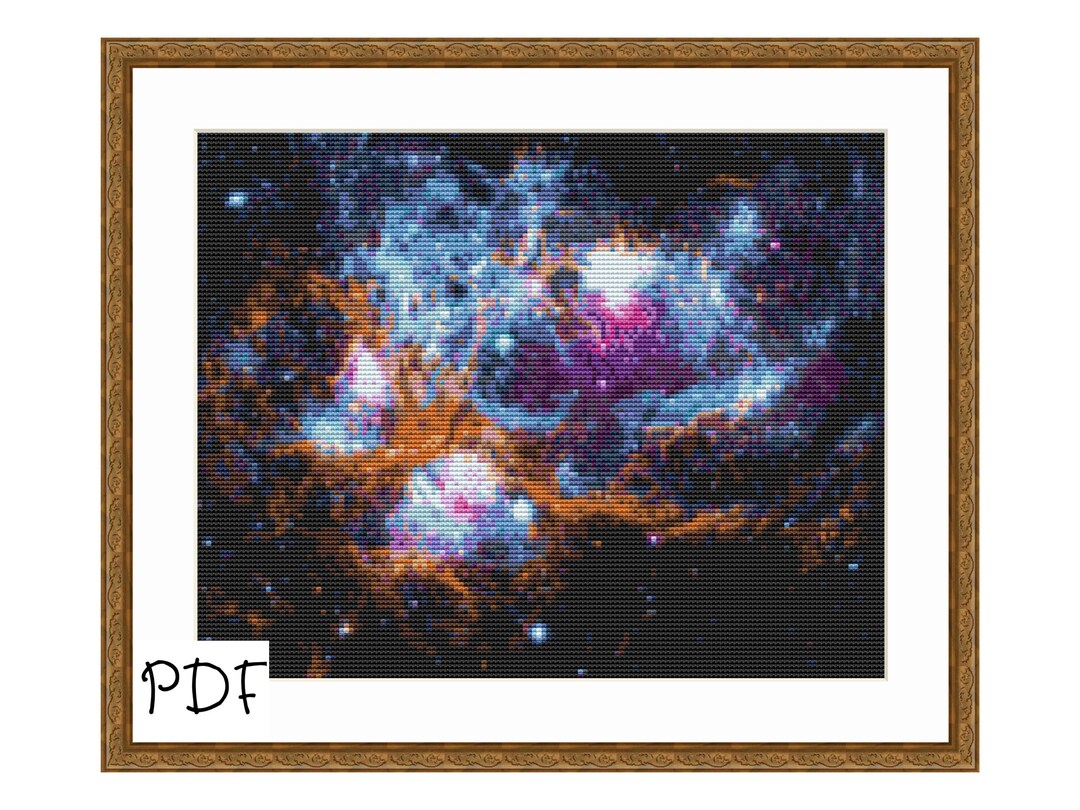 Counted Cross Stitch Pattern Nebula/galaxy Space Cross - Etsy