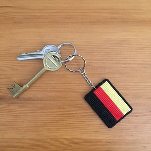 Handmade German Flag Cross Stitch Keychain, Germany Keychain, German ...