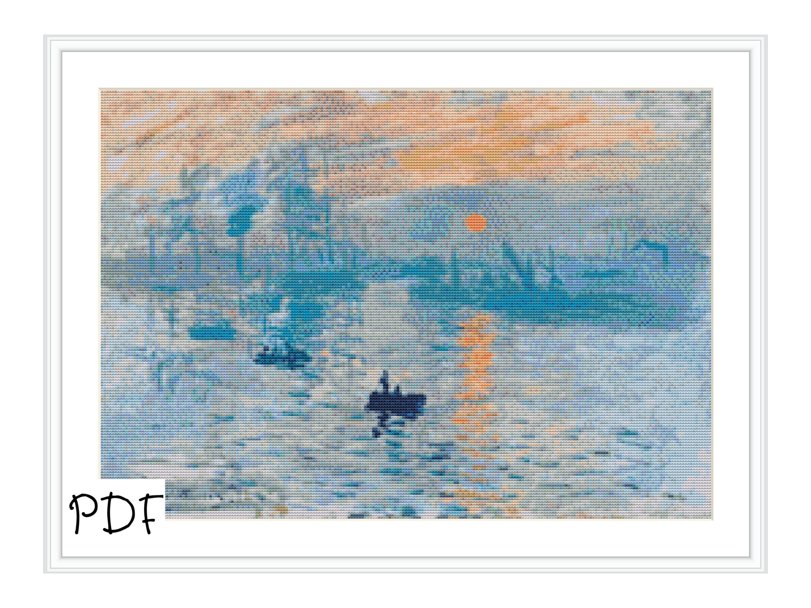 Monet Sunrise Counted Cross Stitch Pattern Monet Cross Stitch - Etsy
