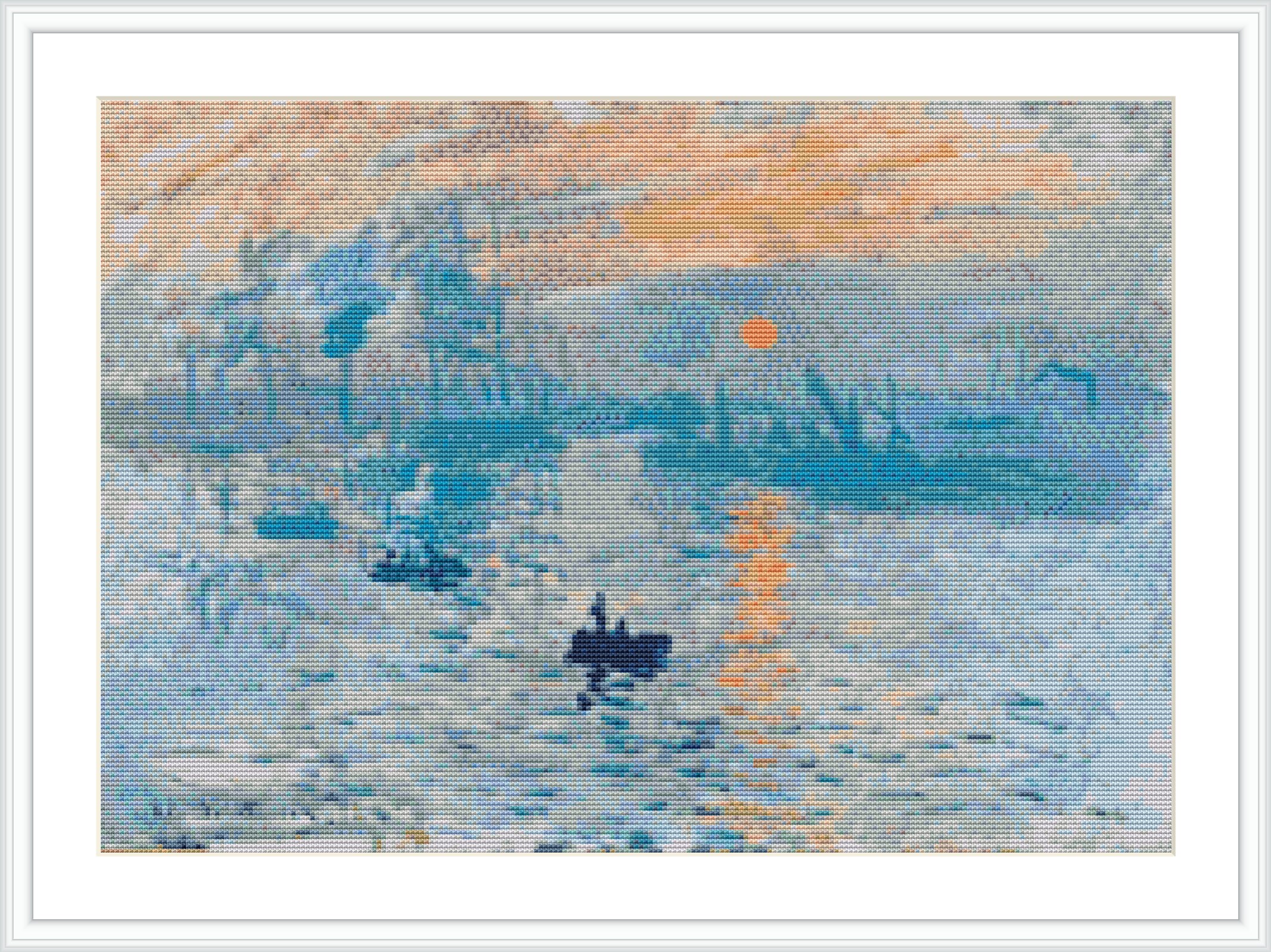 Monet Sunrise Counted Cross Stitch Pattern Monet Cross Stitch - Etsy