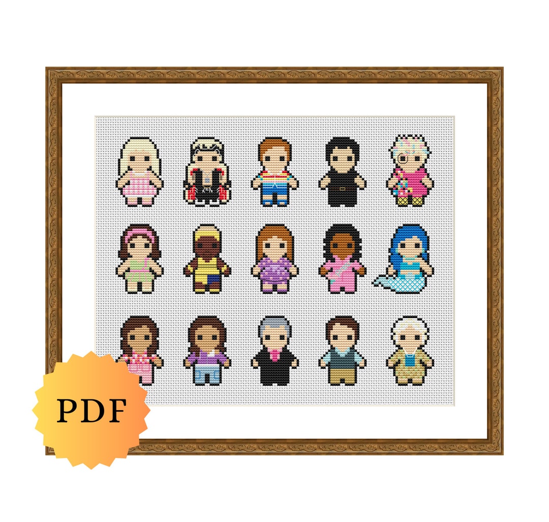 Counted Cross Stitch Sampler, Mini Character Collection, Cross Stitch ...