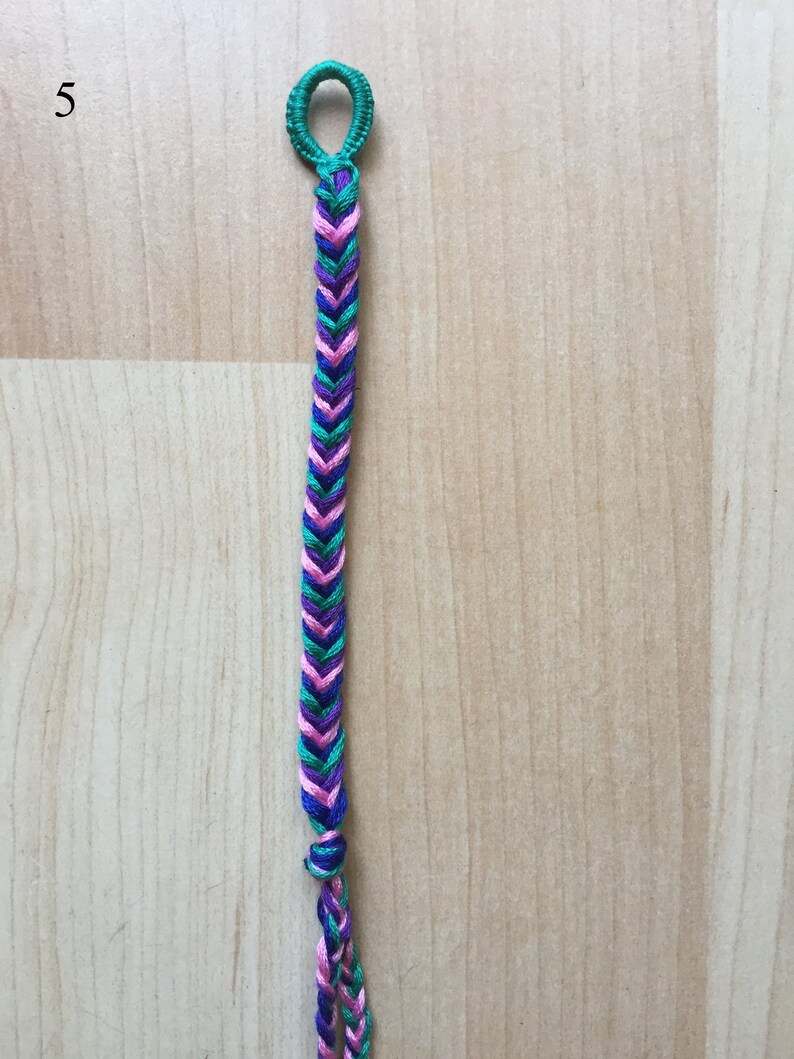 Adjustable Fishtail Friendship Bracelet, Woven Cotton, Colourful ...