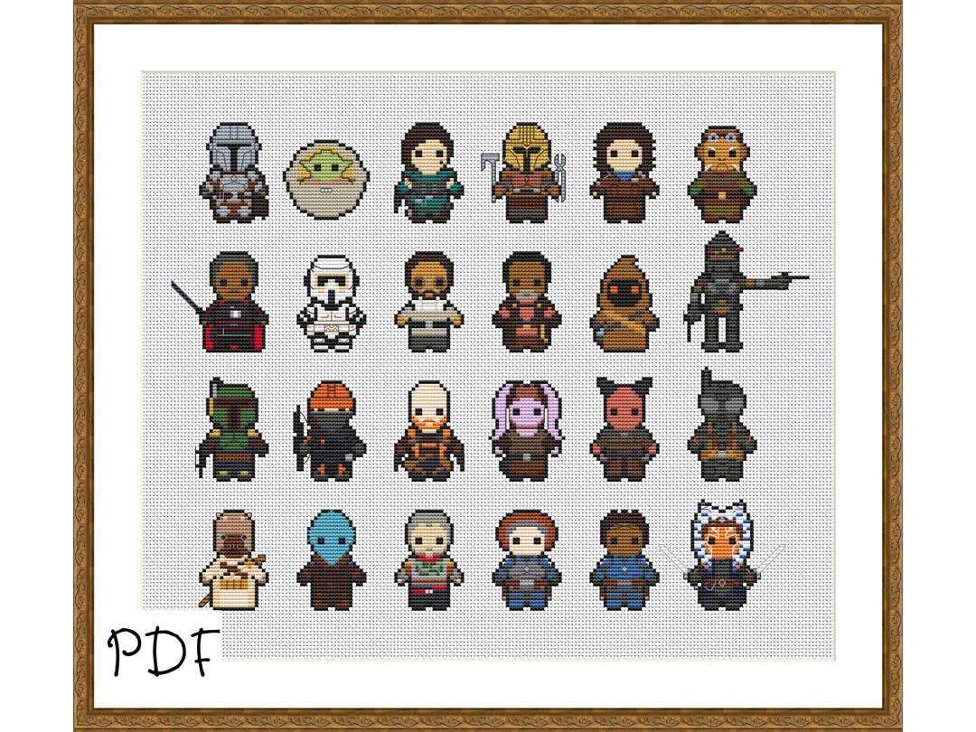 Counted Cross Stitch Sampler Mini Galaxy Character - Etsy