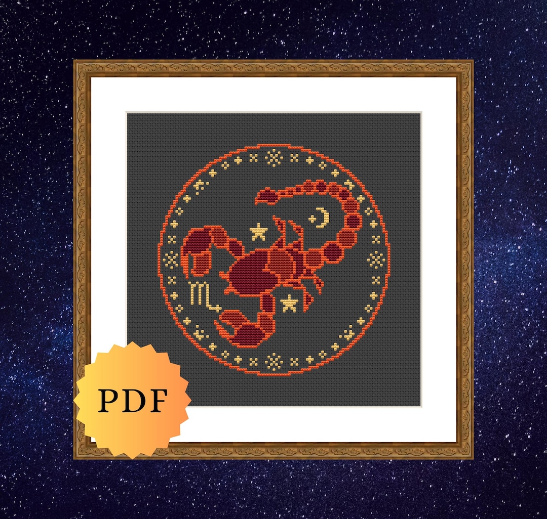 Scorpio Counted Cross Stitch Pattern, Zodiac Cross Stitch, Scorpio ...