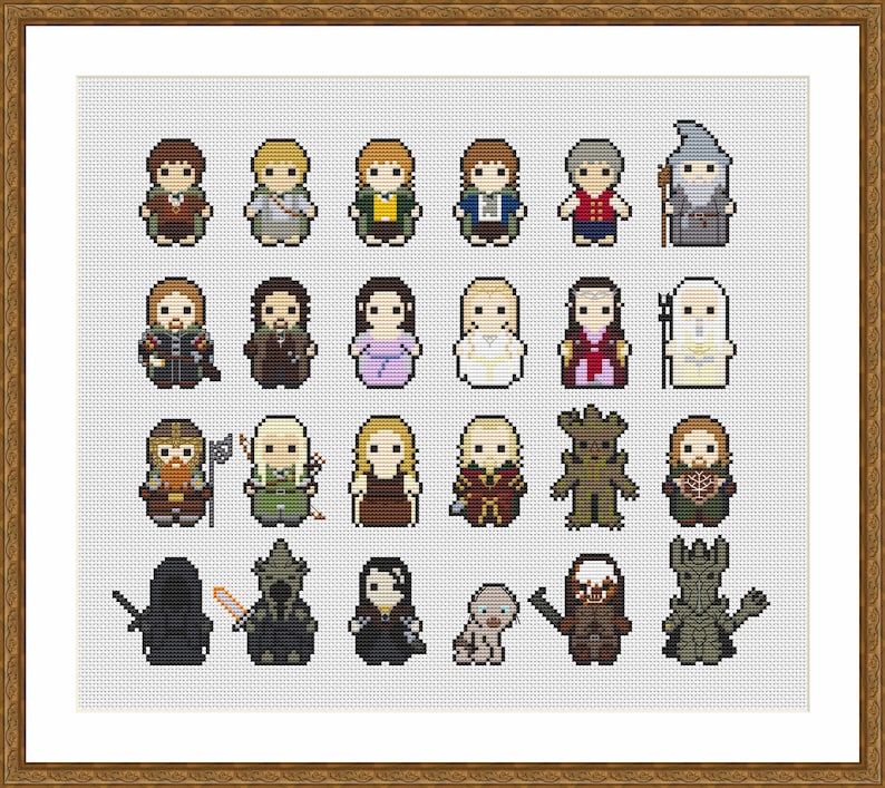 Counted Cross Stitch Sampler, Mini Fantasy Character Collection, Cross ...
