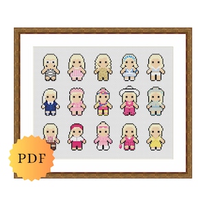 Counted Cross Stitch Sampler, Mini Character Collection, Cross Stitch ...