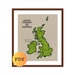 Map of UK and Ireland Counted Cross Stitch Pattern, United Kingdom ...