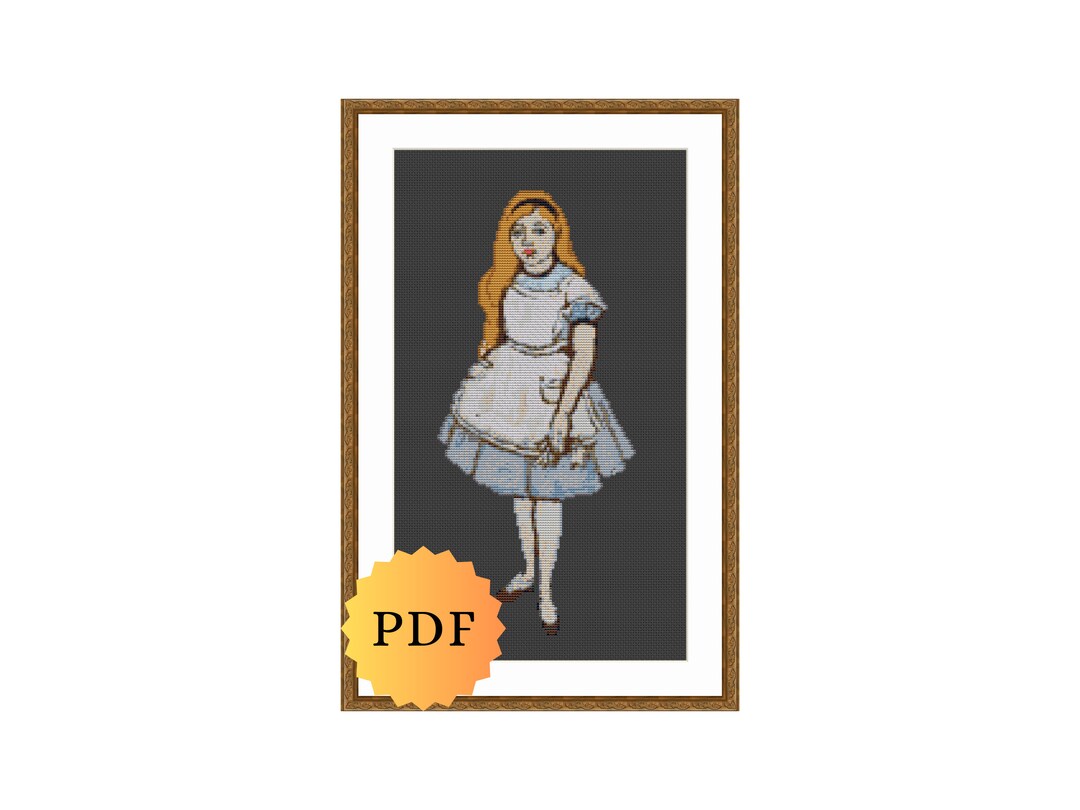 Vintage Counted Cross Stitch Pattern, Alice in Wonderland, Alice Cross ...