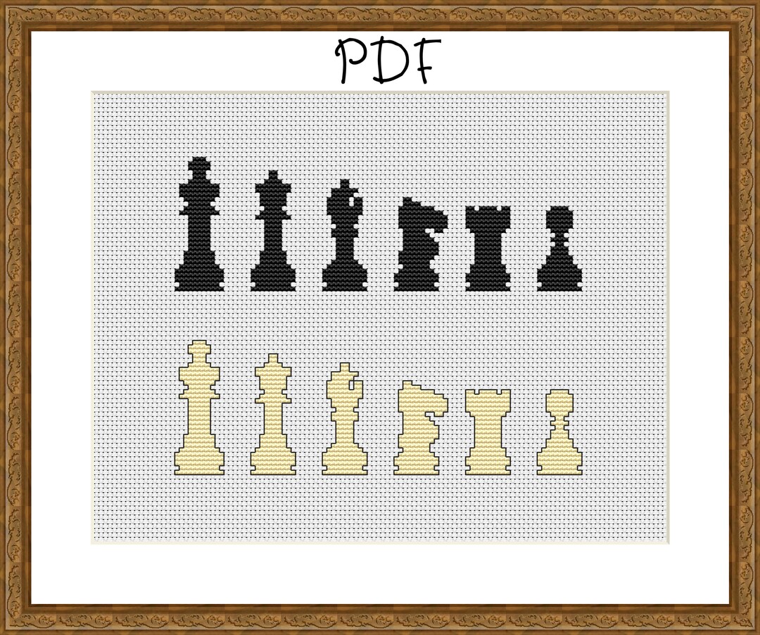 Chess Pieces Counted Cross Stitch Pattern Chess Cross Stitch - Etsy