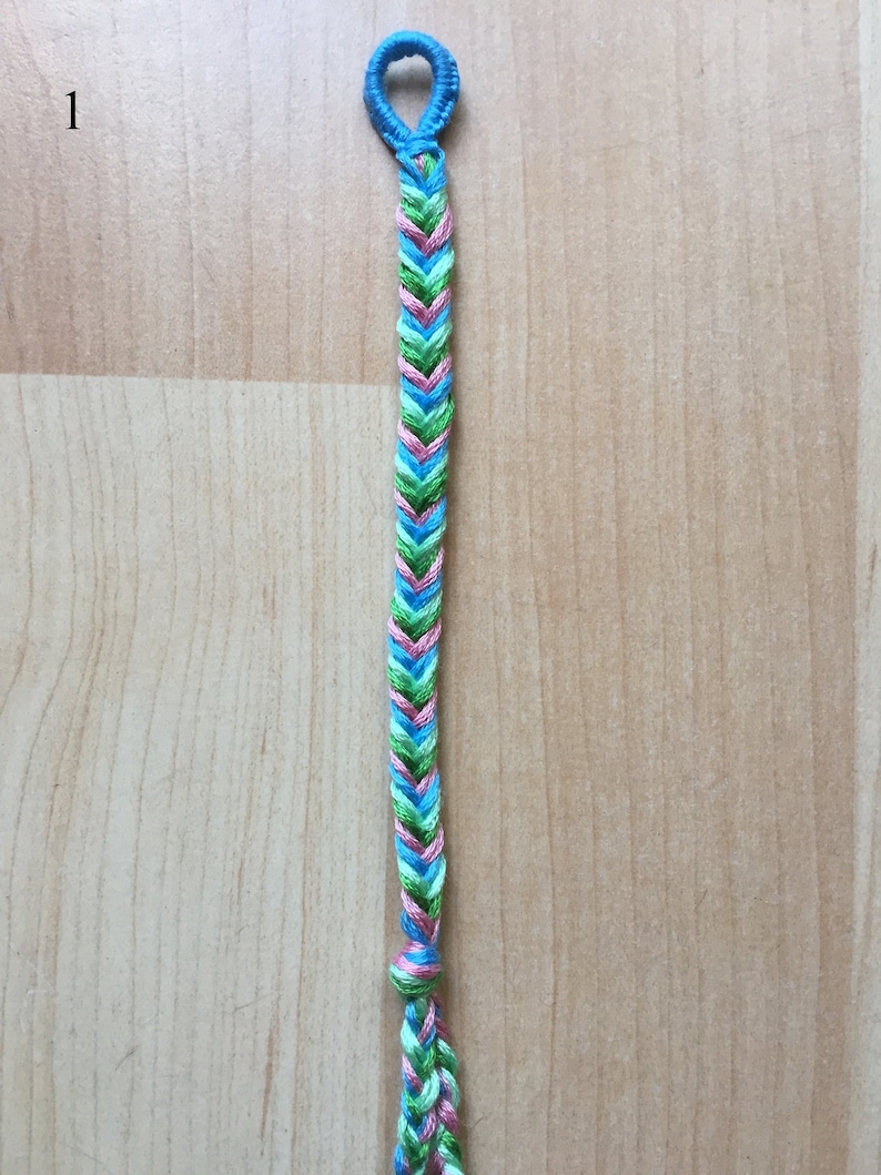 Adjustable Fishtail Friendship Bracelet, Woven Cotton, Colourful ...