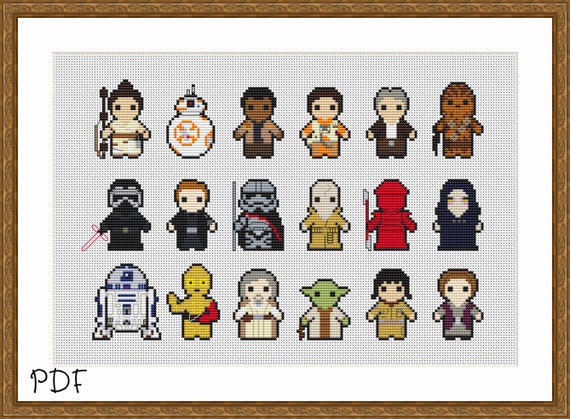 Counted Cross Stitch Sampler Mini Galaxy Character | Etsy