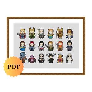 Counted Cross Stitch Sampler, Mini Superhero Character Collection ...